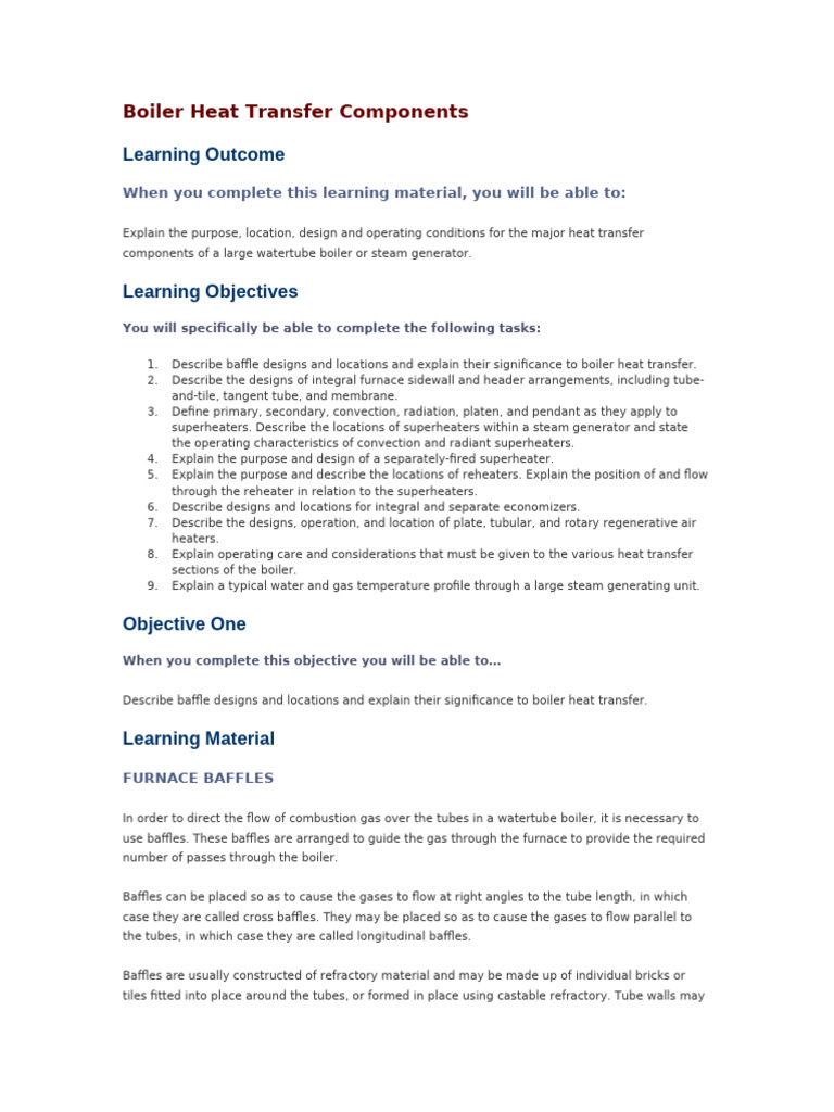 Mod 4 Sec 3 Boiler Heat Transfer Components | PDF | Boiler | Steam