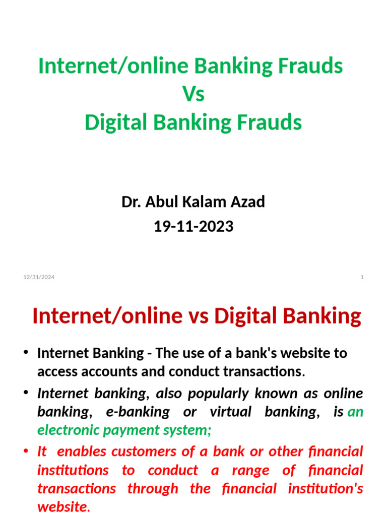Digital Banking Fraud 19 Nov | PDF | Phishing | Banks & Banking