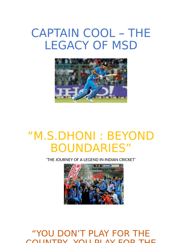 Captain Cool – the Legacy of Msd [Autosaved] | PDF