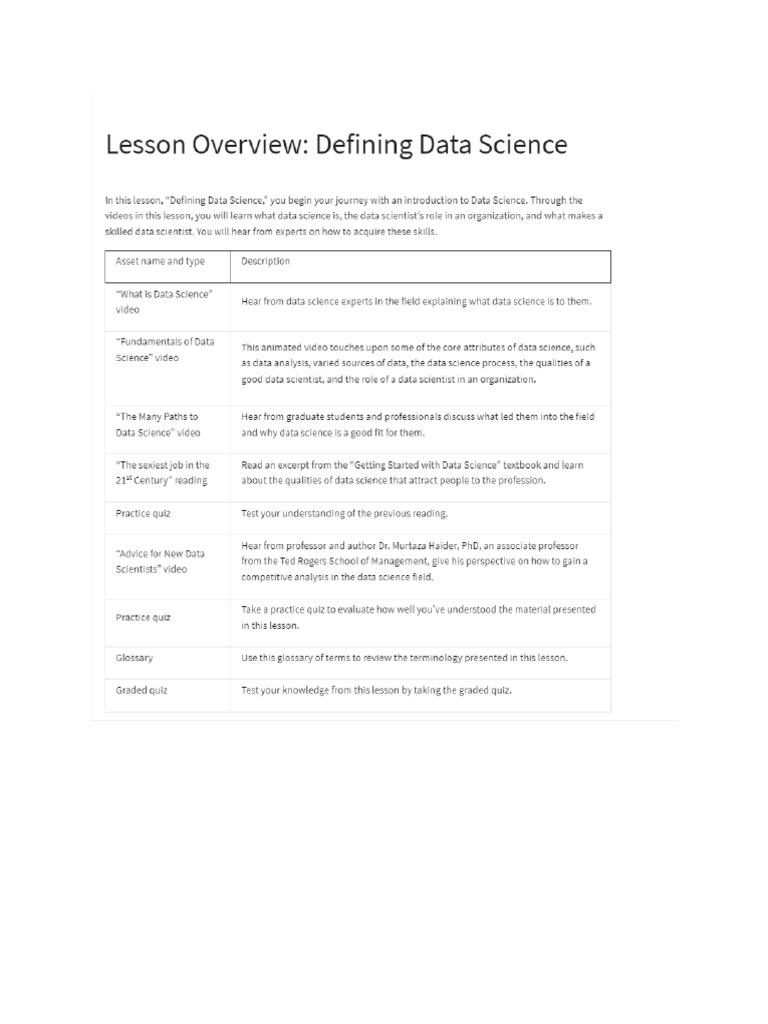 1 - Lesson Overview Defining Data Science | PDF