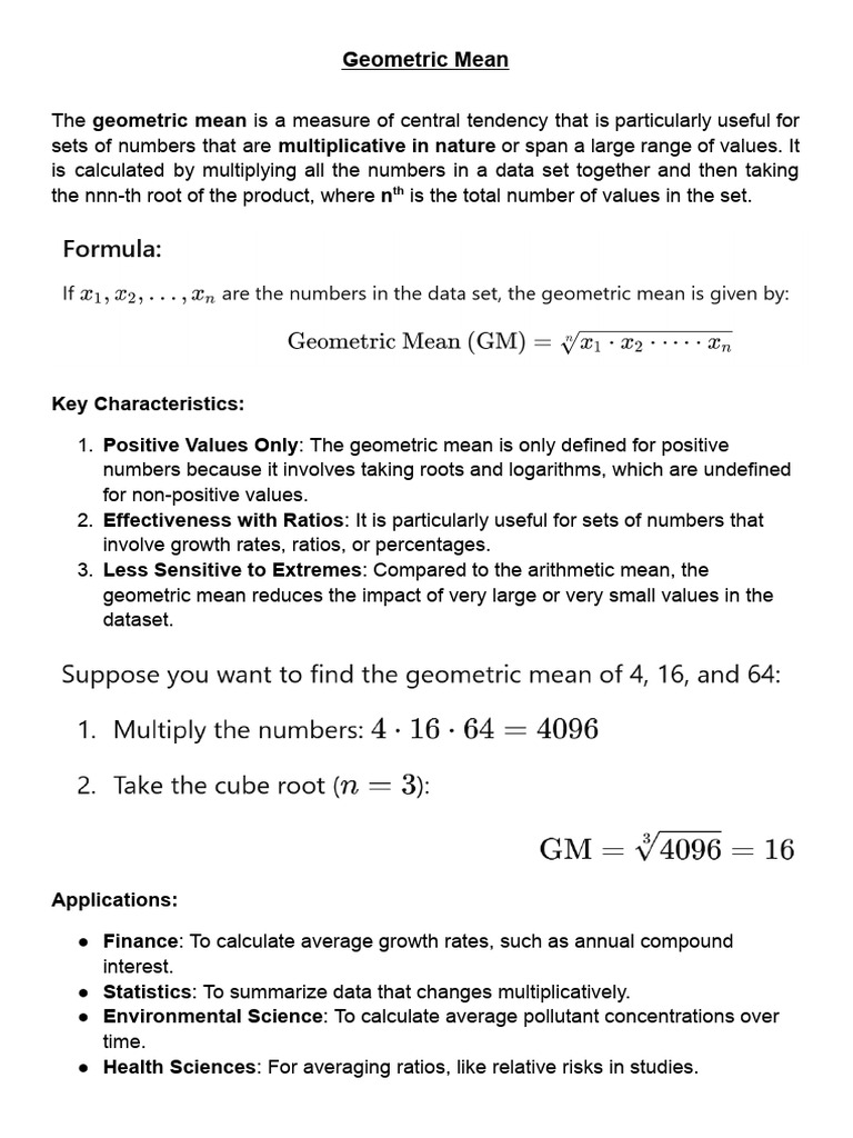 Geometric Mean | PDF