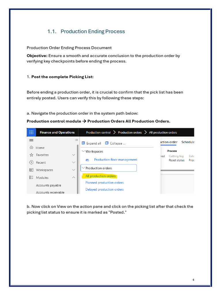 Production Order Ending Process | PDF | Computing | Software