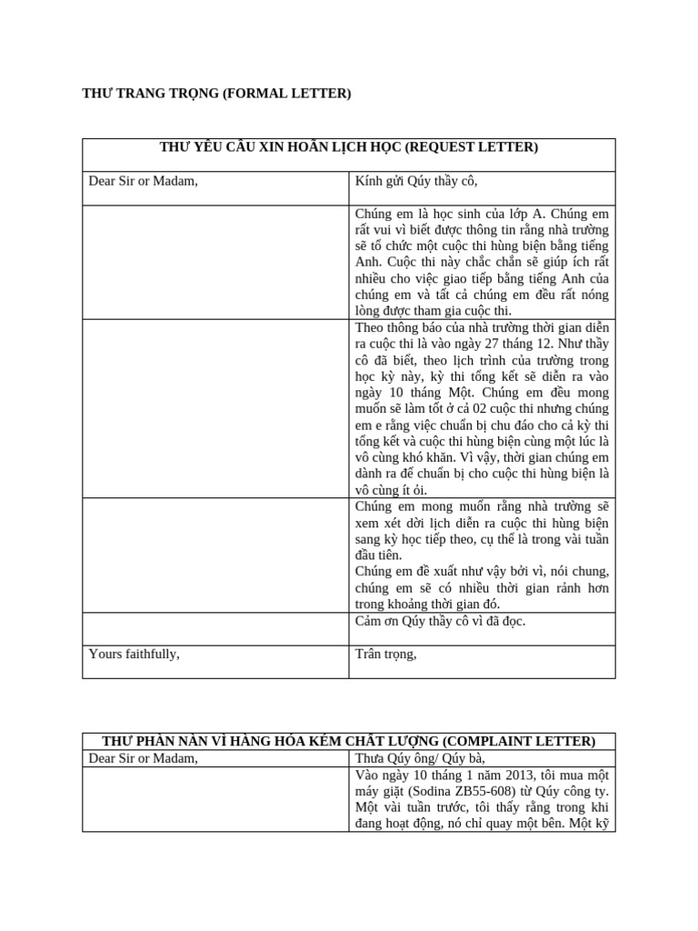 FORMAL LETTERS - Student Version | PDF