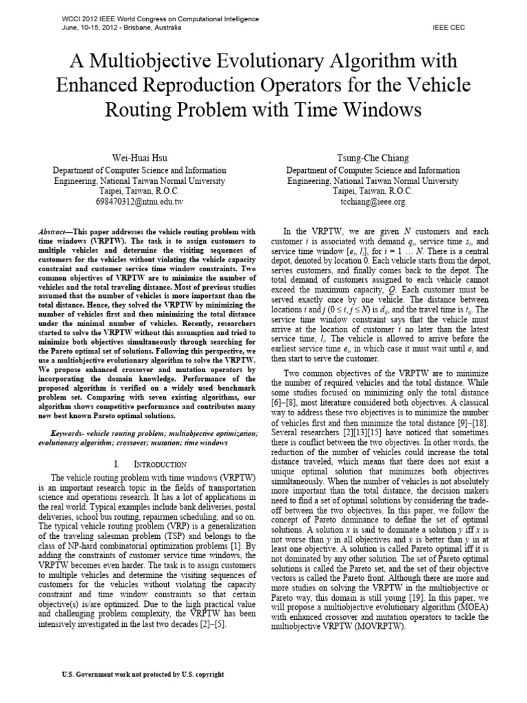 A Multiobjective Evolutionary Algorithm With Enhanced Reproduction ... A Multiobjective Evolutionary Algorithm With Enhanced Reproduction ...