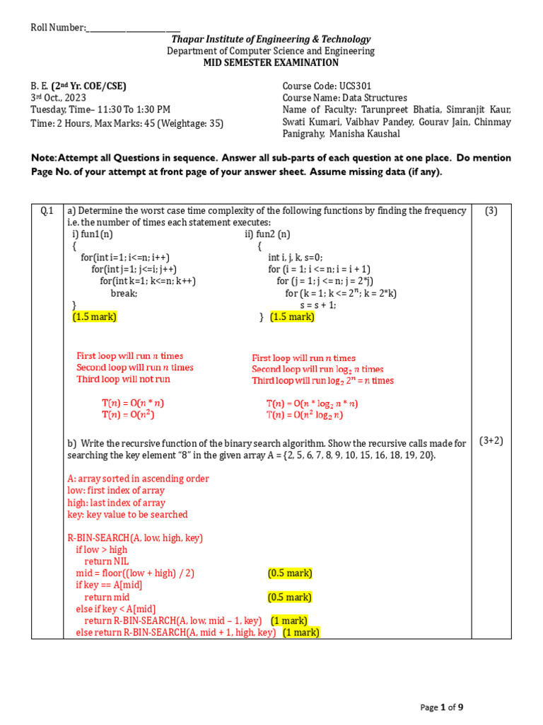 UCS301-MST - Solution Dsa | PDF | Queue (Abstract Data Type) | Computer ...
