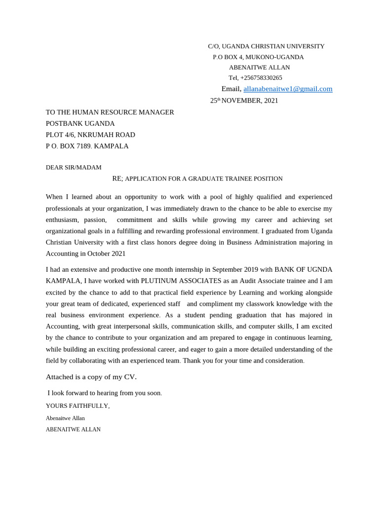 Pbu Application Letter | PDF