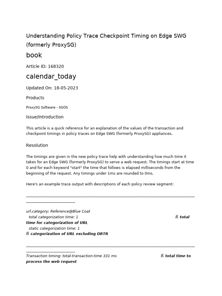 Edge SWG Policy Timing Guide | PDF | Proxy Server | Transport Layer ...