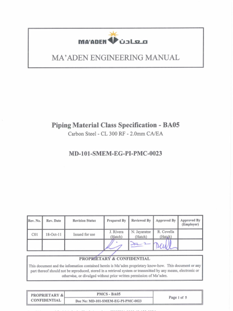 MD 101 Smem Eg Pi PMC 0023 - Ba05 | PDF | Pipe (Fluid Conveyance) | Gas Technologies