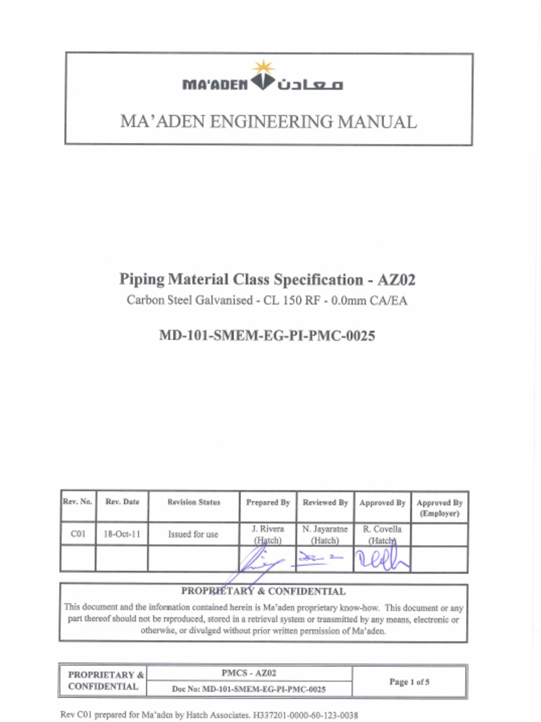MD 101 Smem Eg Pi PMC 0025 - Az02 | PDF | Pipe (Fluid Conveyance ...