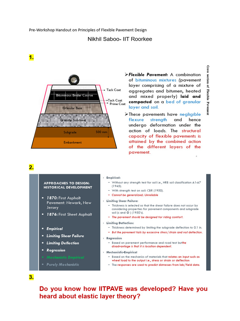 Principles of flexible pavement design Handout | PDF