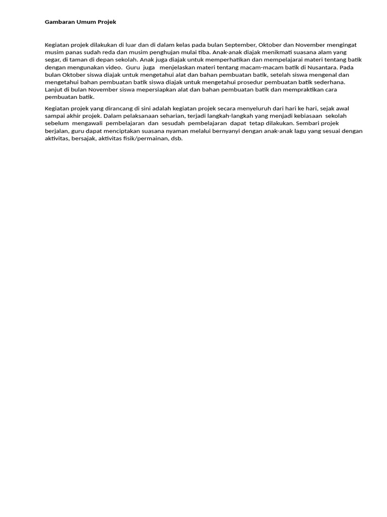 Gambaran Umum Projek p5 | PDF