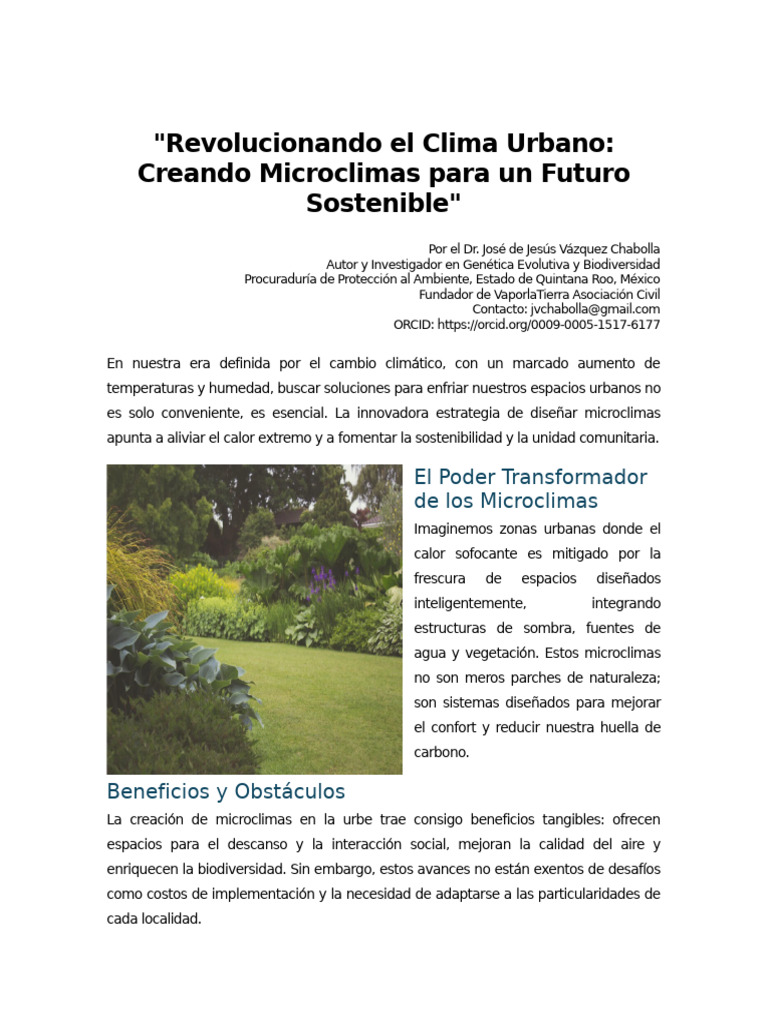 Microclimas Urbanos para Sostenibilidad | PDF | Uso eficiente de ...