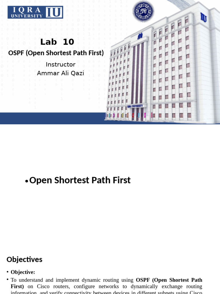 Sen361 L DCCN Lab 10 Ospf | PDF | Routing | Computer Networking