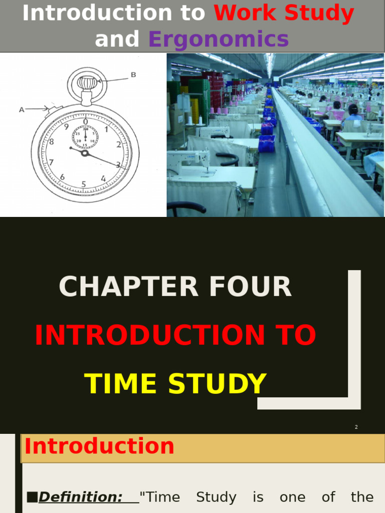 Chapter Four - Introduction To Time Study | PDF | Sample Size Determination
