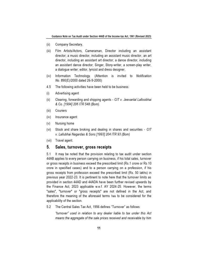 ICAI Turnover Defination | PDF | Revenue | Taxes