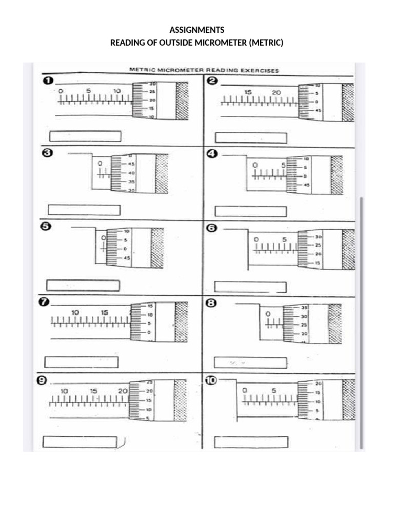 ASSIGNMENTS Micrometer | PDF