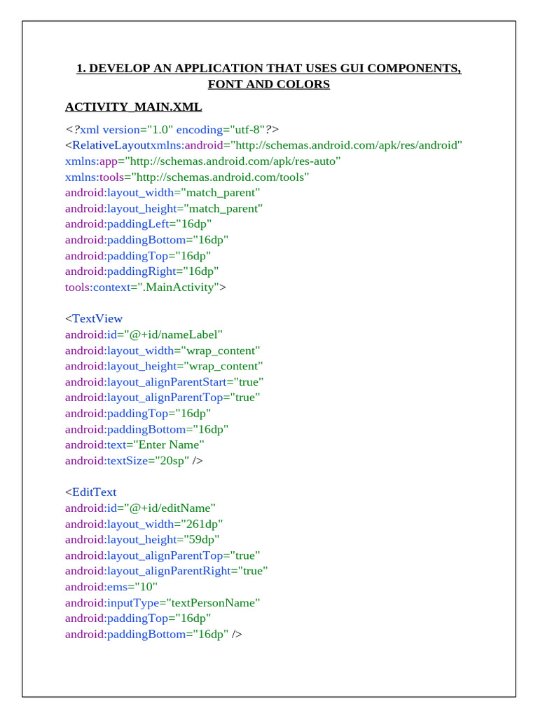 MAD LAB PROGRAMS III YEAR | PDF | Android (Operating System) | Java ... MAD LAB PROGRAMS III YEAR | PDF | Android (Operating System) | Java ...