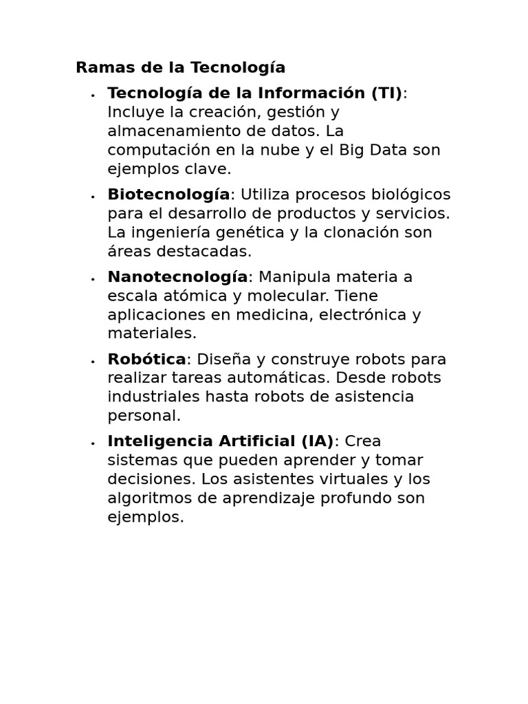 Ramas de La Tecnología | PDF