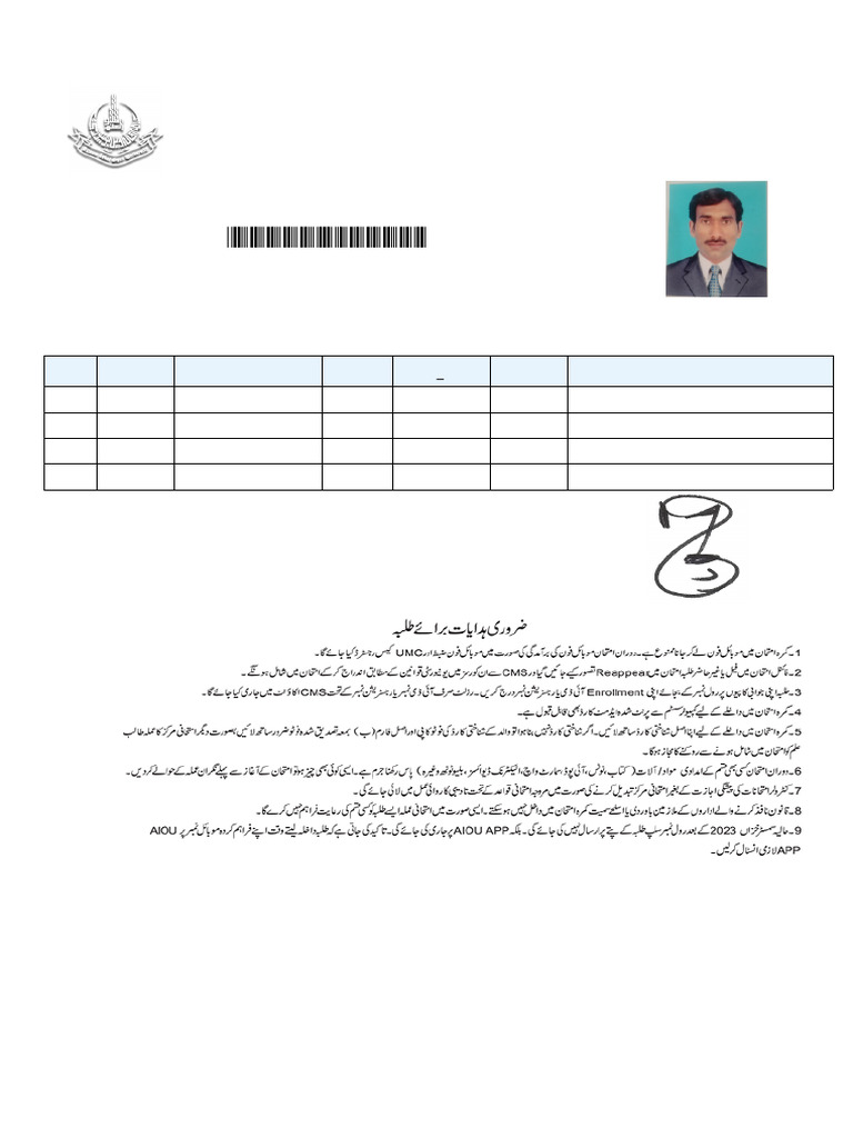 Waheed Ashraf Roll Num 2024 | PDF