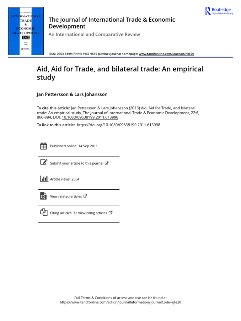 Aid and Bilateral Trade Dynamics Study | PDF | Aids | Development ...