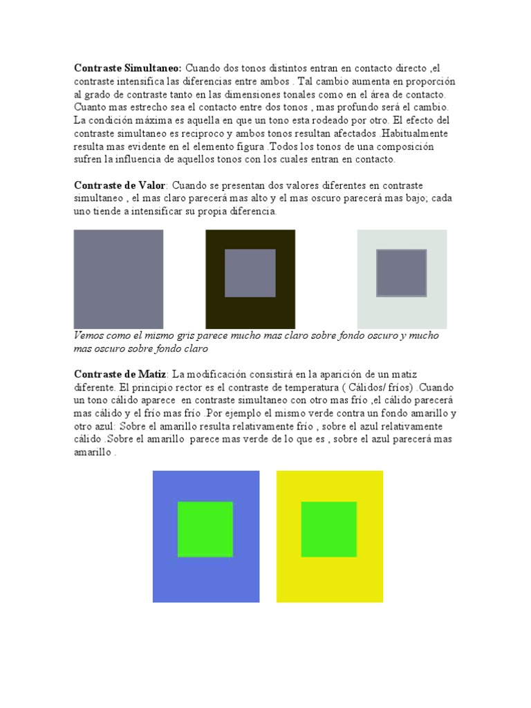 Contraste Simultaneo | PDF | Amarillo | Verde