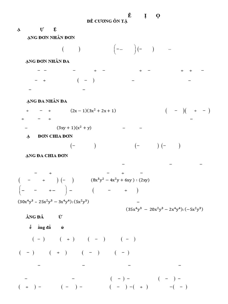 ĐỀ CƯƠNG HK1 TOÁN 8 | PDF