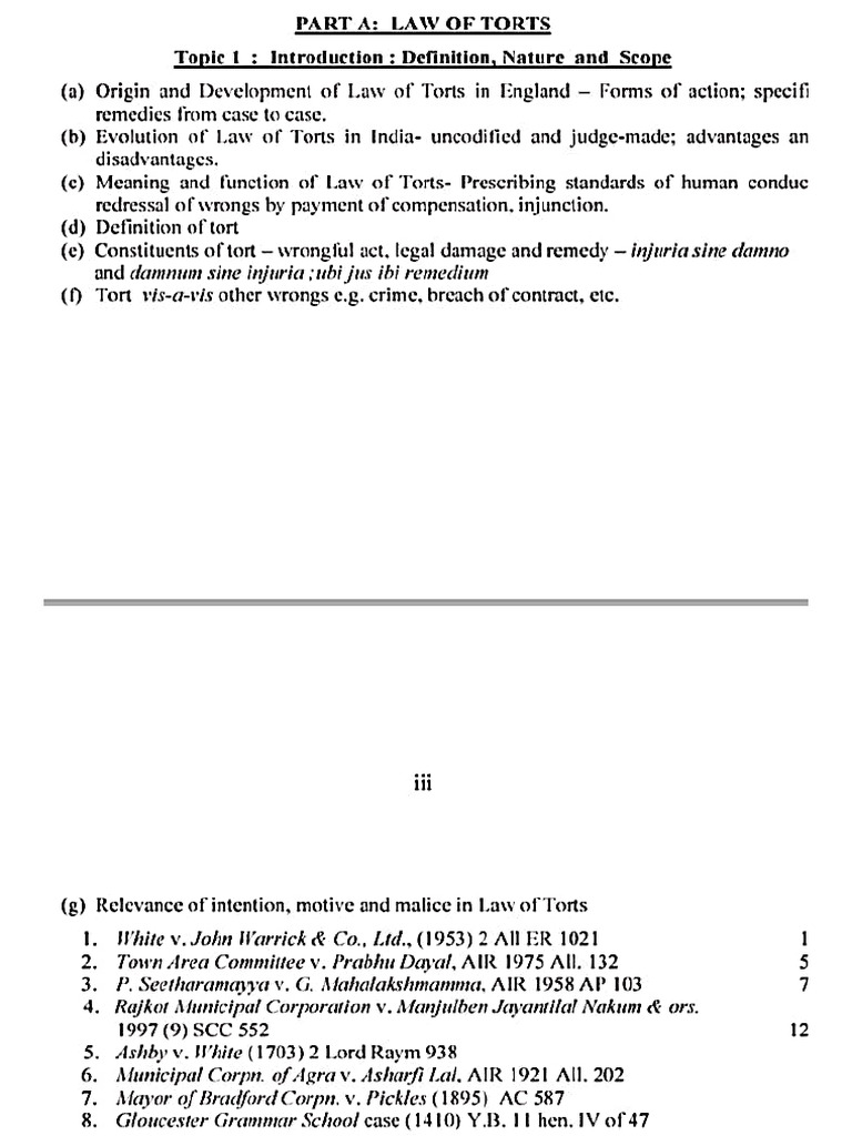 Damnum Sine Injuria and Injuria Sine Damnum (Tort) | PDF