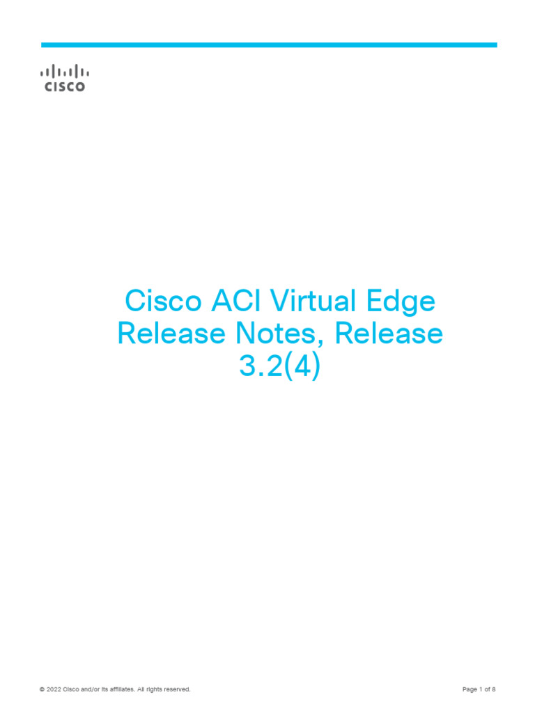 Cisco ACI Virtual Edge Notes | PDF | V Mware | Computing