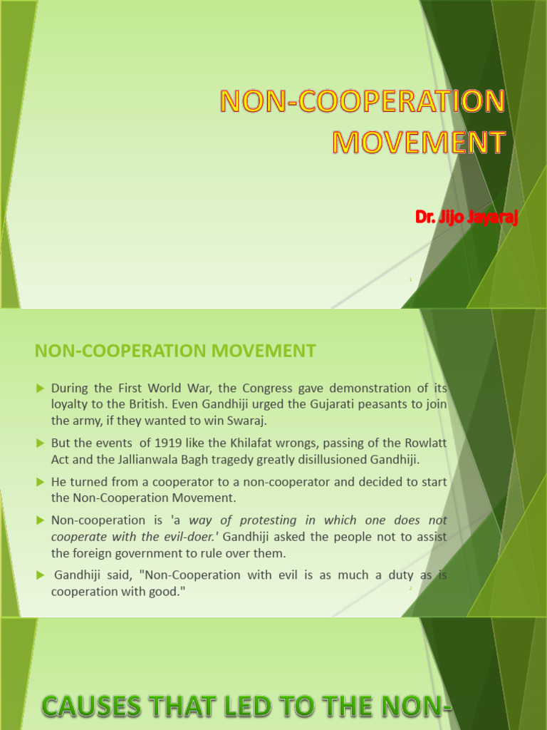 Non Cooperation Movement | PDF | Mahatma Gandhi | Resistance To The ...