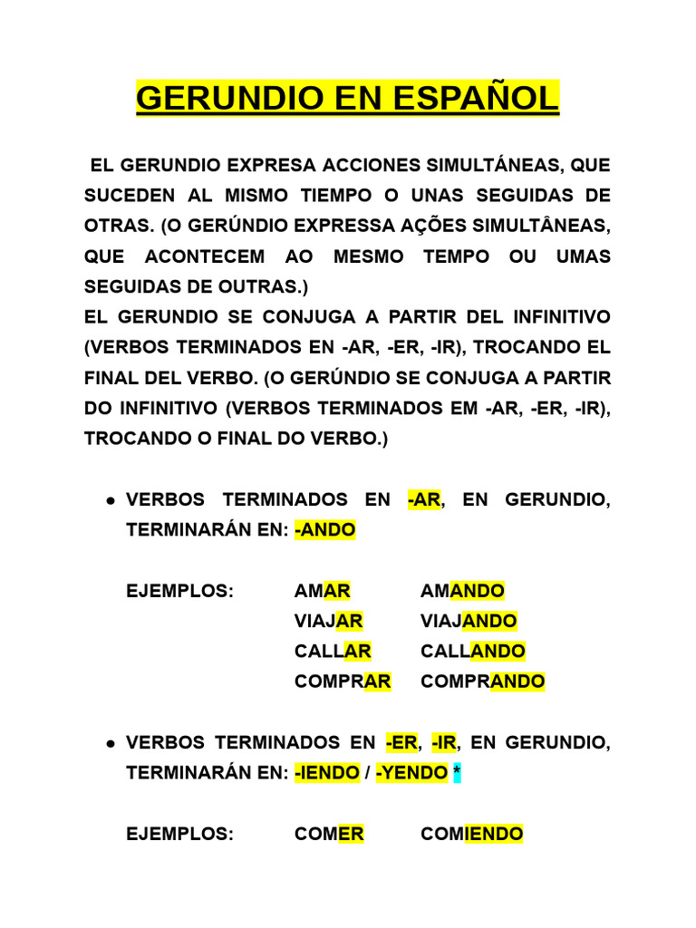 Gerundio en Español | PDF