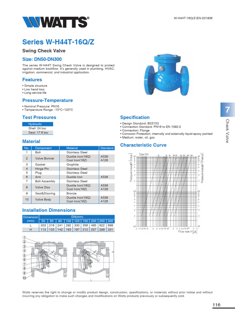 Series+W-H44T-16Q+Z (DN50-DN300) | PDF | Valve | Building Materials