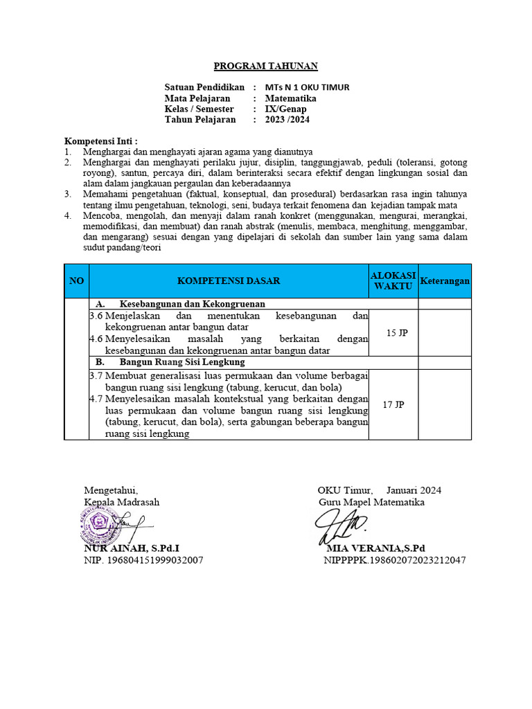 9 Prota Print SMT Genap | PDF