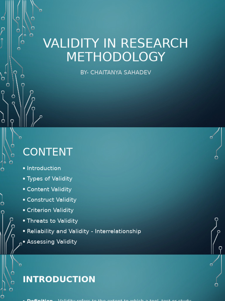 Validity in Research Methodology | PDF | Validity (Statistics) | Methodology