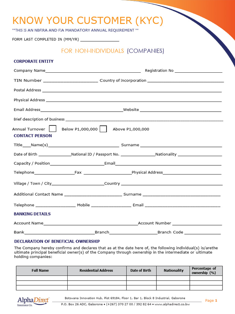 KYC Form - Companies 2023-Public | PDF | Identity Document | Business