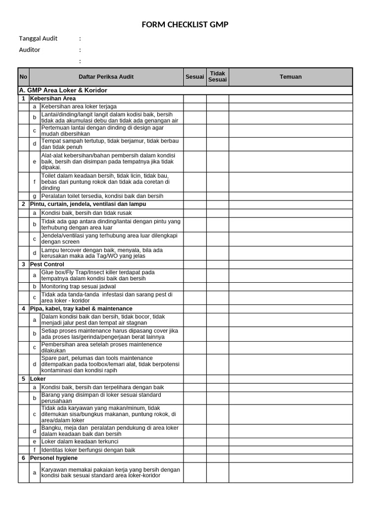 CHECKLIST GEMBA SMK3 | PDF