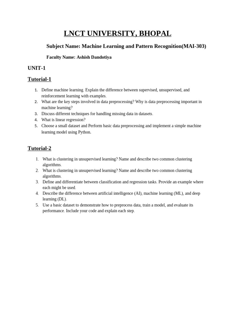 Machine Learning Tutorial | PDF
