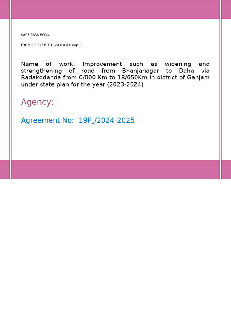 Cover Page Stage Pass Book | PDF