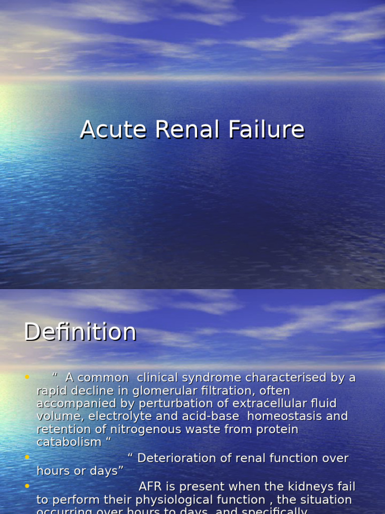 Understanding Acute Renal Failure | PDF | Kidney | Internal Medicine