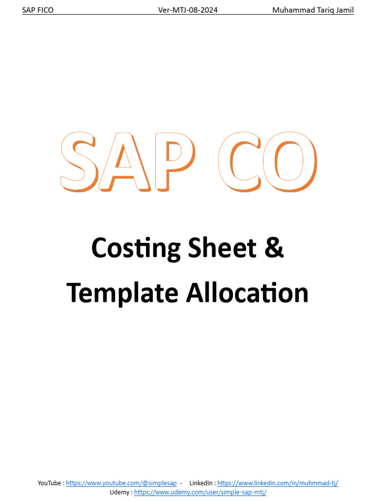 SAP FICO Costing & Allocation Guide | PDF