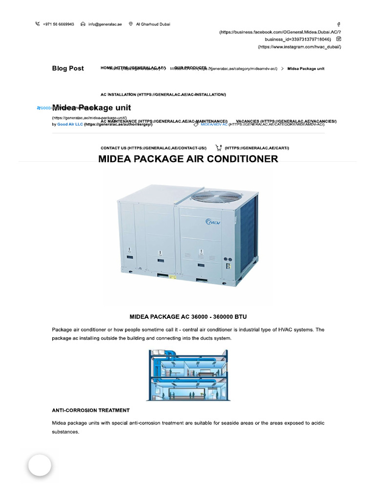 Midea Package Air Conditioner | PDF