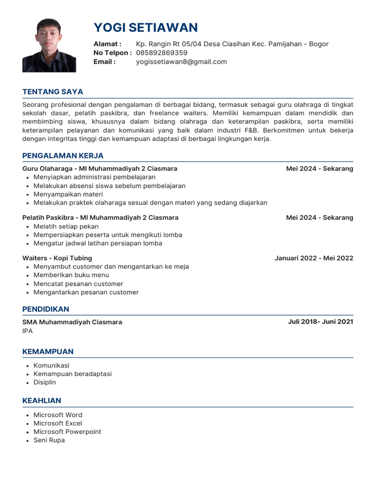 CV Ats - Yogi Setiawan | PDF