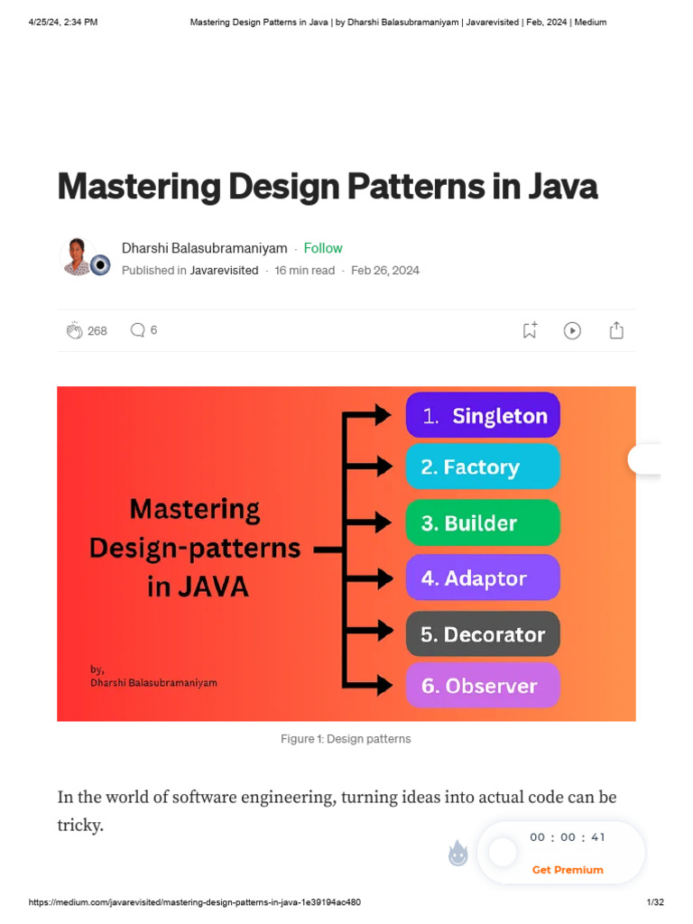 Mastering Design Patterns in Java - by Dharshi Balasubramaniyam ...