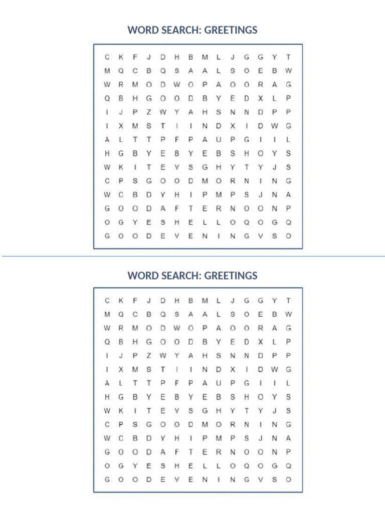 Word Search Greetings | PDF
