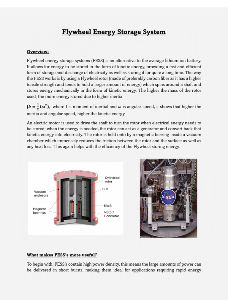 Flywheel Energy Storage System | PDF | Electricity | Nature