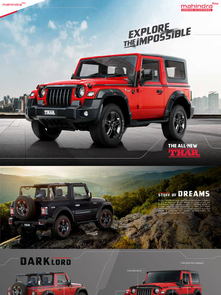 Thar Accessories Brochure | PDF | Headlamp | Motor Vehicle
