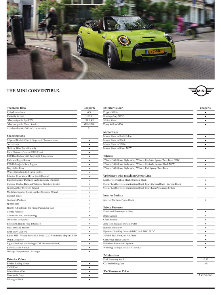 Mini Cooper Mini Brochure | PDF | Mini | Anti Lock Braking System