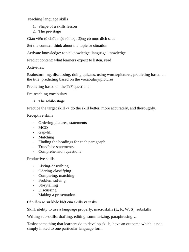 Teaching Language Skills | PDF