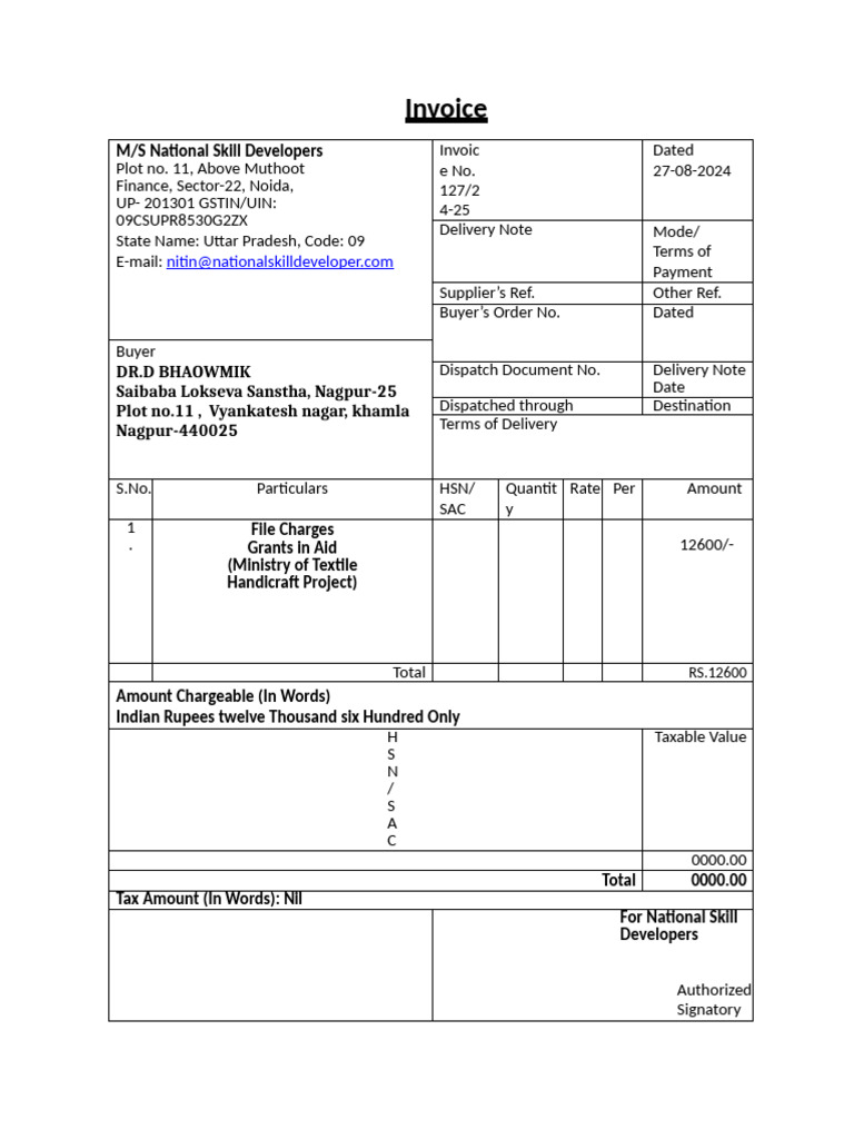 (Invoice) Dr.bhaomik2 (1) | PDF | Public Finance | Taxation