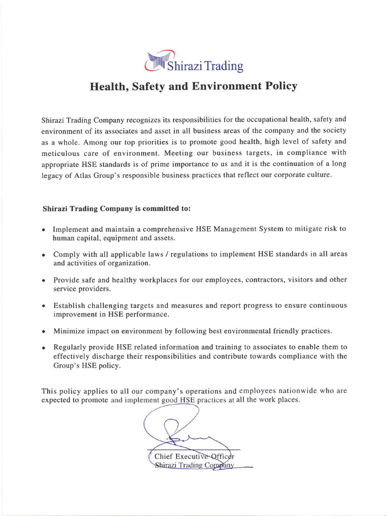 STC HSE Policy (English Version) | PDF