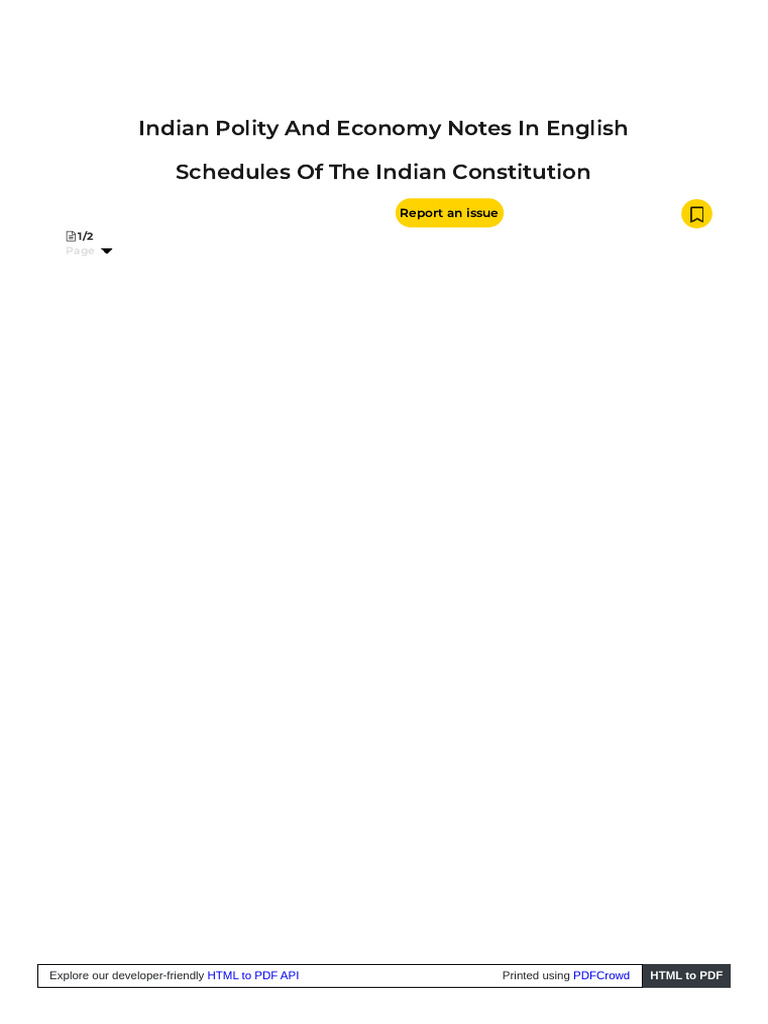 Indian Constitution Schedules | PDF